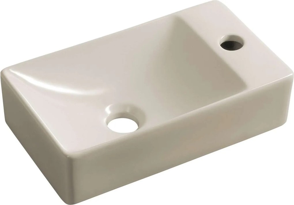 Sapho Small - Umývátko Margitha 38x22 cm, bez přepadu, otvor pro baterii, ivory MGT38221