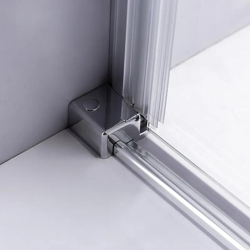 BPS-koupelny Posuvné sprchové dveře HYD-PD03B 100 chrom/transparent pro instalaci do niky + vanička HYD-OSV-SXL03C černá