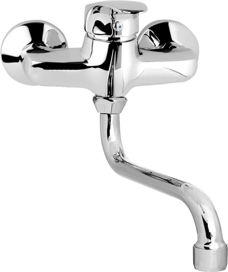 Mereo, Mereo Dřezová nástěnná baterie, Sonáta, 100 mm, s ramínkem trubkovým ø 18 mm - 300 mm, chrom, MER-CB301A06N