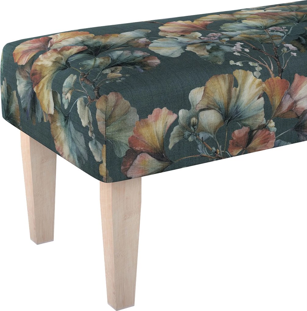 Dlouhá lavička 100x40cm barva vícebarevná látka pletený vzor, vzorované