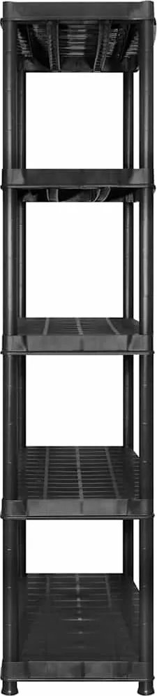 Úložný regál 5patrový černý 255 x 40 x 185 cm plast 3059857