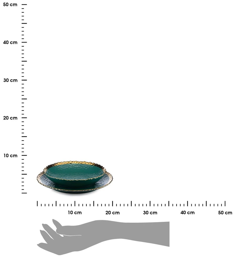 Keramická sada talířů Kati Green Gold 8ks