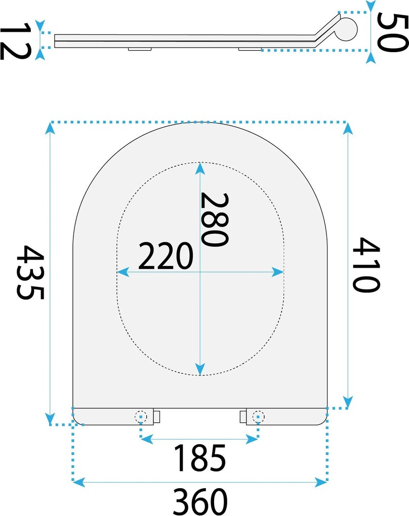Rea, toaletní sedátko z duroplastu s pomalým zavíráním a jednoduchým odepnutím, bílá, REA-C6001