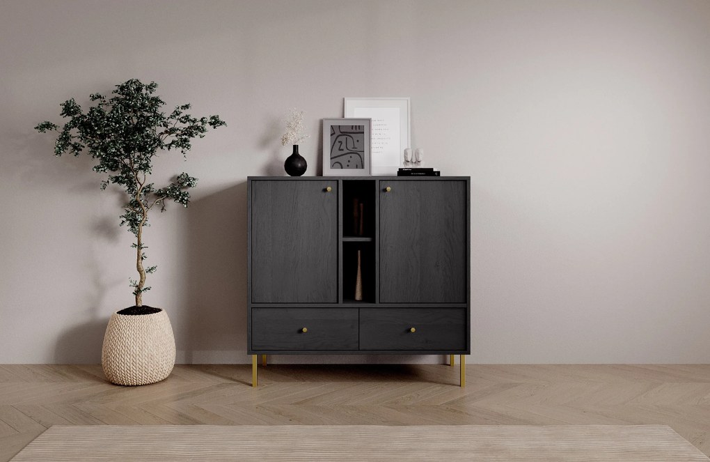 ADRK Furniture Komoda 2D 2S 2P Tili ADRK-CHES-TIL-2D-2S-2P-B