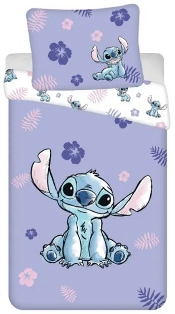 Jerry Fabrics - Dětské bavlněné ložní povlečení Lilo & Stitch - fialové / 100% Bavlna / 140 x 200 cm + 70 x 90 cm