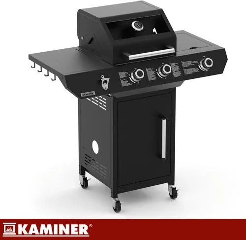 Plynový gril 2+1 10kW Varen Black 3.0 Kaminer