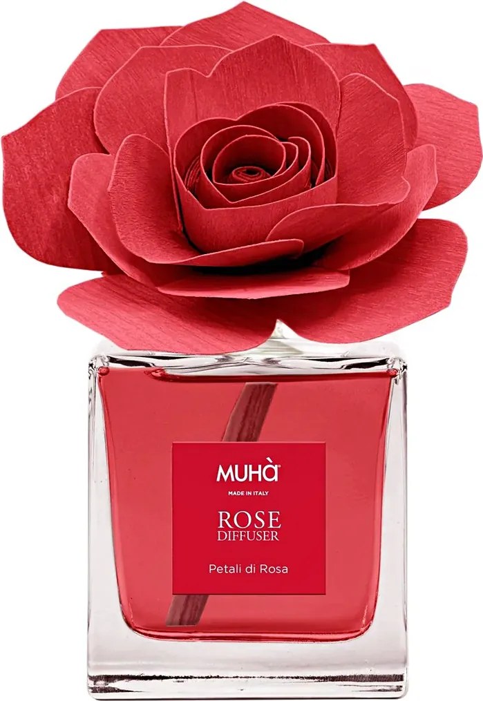 Muhà Rose difuzér s dřevěnou růží Petali di Rosa Objem: 200 ml