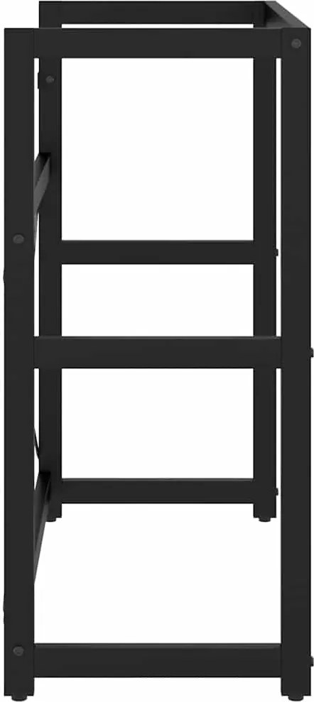 Koupelnový regál pod umyvadlo černý 79 x 38 x 83 cm železo 338501