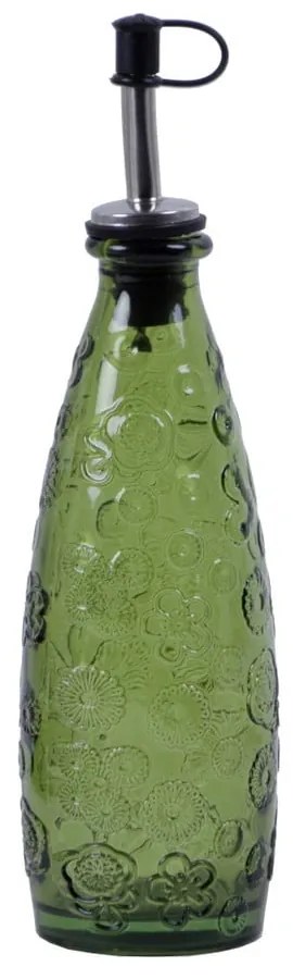 Zelená láhev z recyklovaného skla s nálevkou Ego Dekor Flora