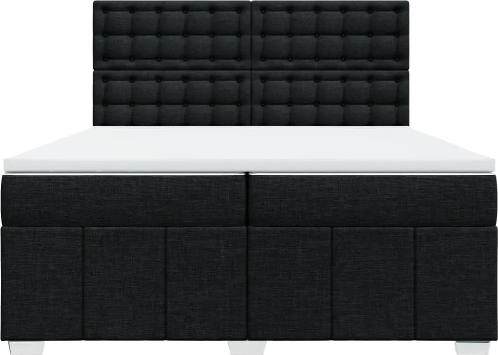 Box spring postel s matrací černá 200x200 cm textil 3291791