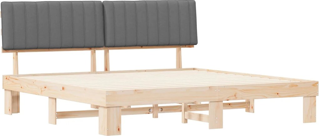 Rám postele s čalouněným čelem s čelo Světle šedá 200 x 200 cm 3398094
