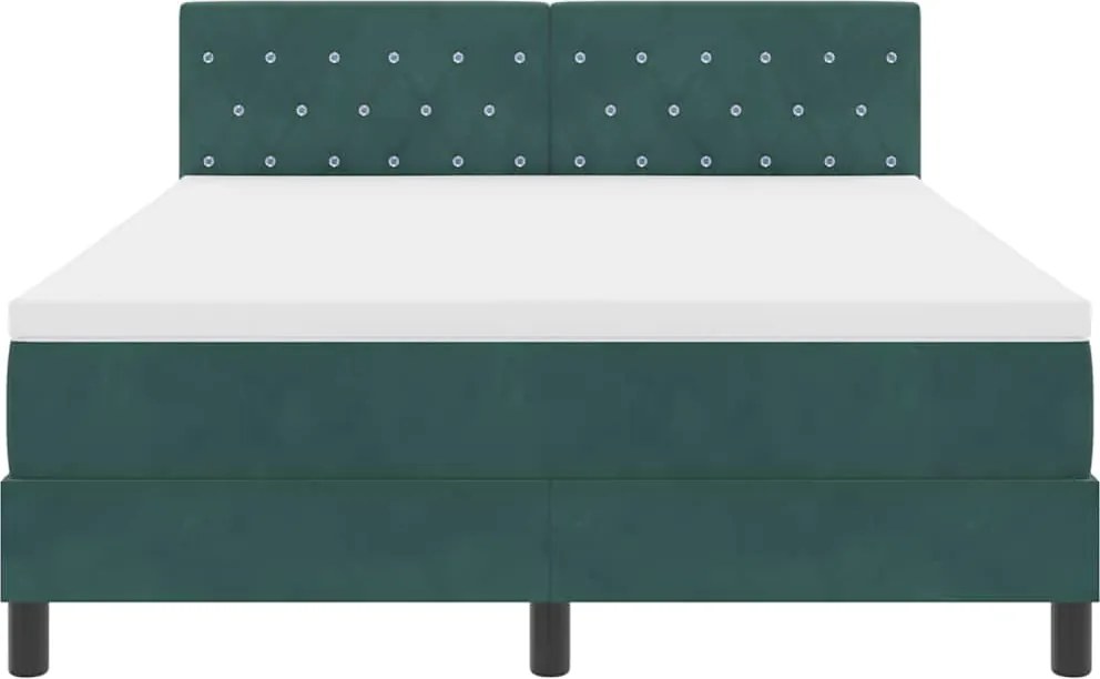 Postel s boxspringem s matrací Tmavě zelená 140 x 190 cm samet 3339107