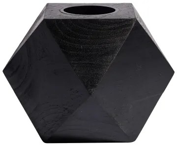 Teakový svícen Diamond Black 10 cm Muubs