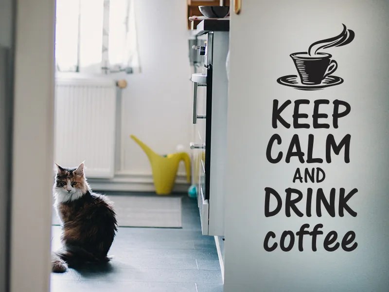 Nalepte.cz Keep calm and drink coffee 21 x 50 cm