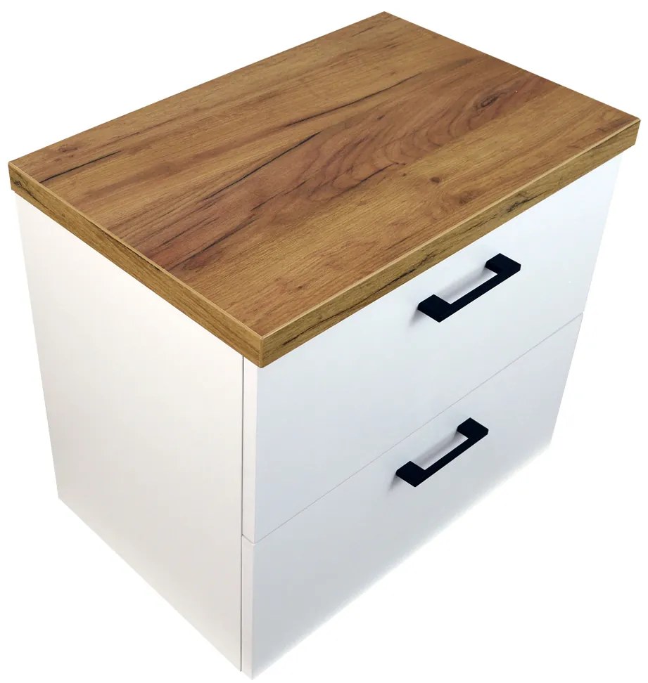 Comodo Koupelnová skříňka pod deskové umyvadlo Agria 60-HD - bílá/zlatý dub