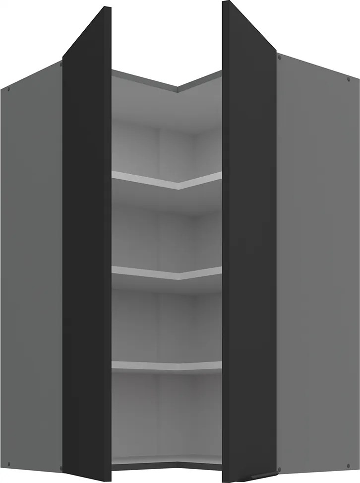 ARIA ab | horní kuchyňská skříňka 60x60 GN-90 2F (90°) rohová s policemi | VYSOKÁ | 60x60 cm | antracit/černá