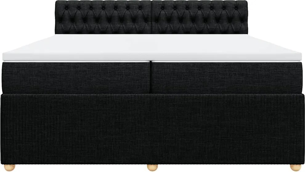 Box spring postel s matrací černá 200x200 cm textil 3287572