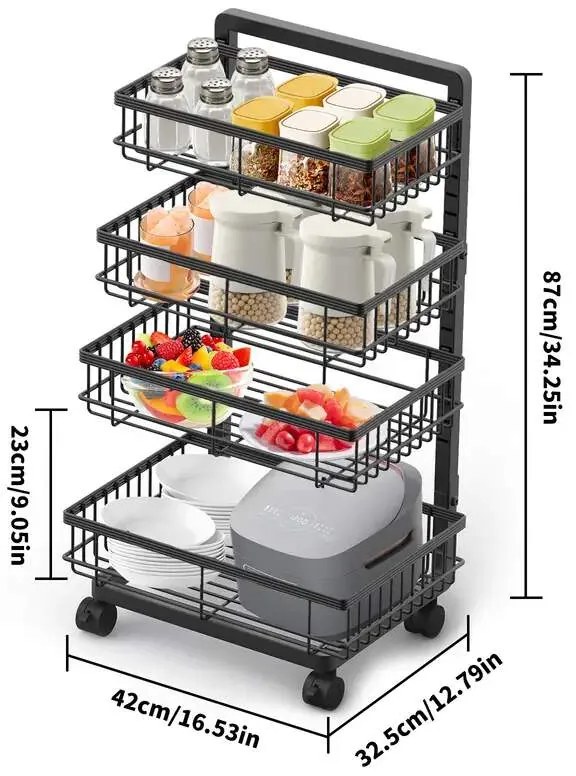 Servírovací stolek, kolečka, kov, černá, NoBi DALAS