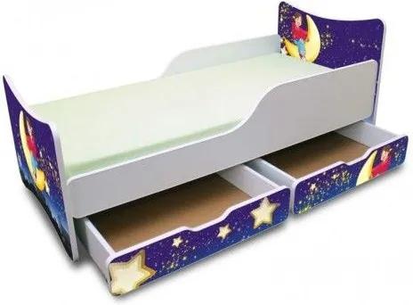 MAXMAX Dětská postel 180x90 cm se šuplíkem - NOČNÍ LET