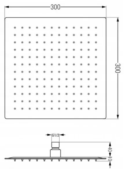 Sprchový set podomítkový MEXEN CUBE DR02 30 cm bílý