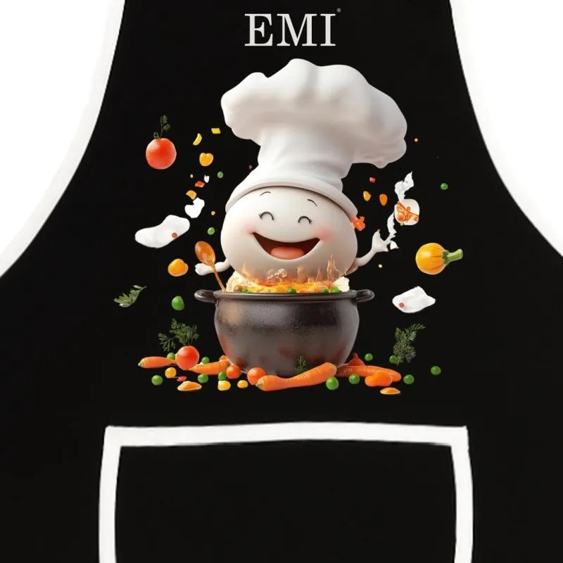 Kuchyňská zástěra Gusto EMI, černá