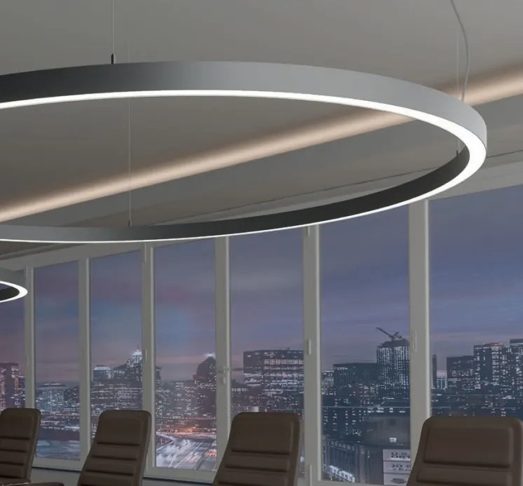 Arelux AM03WW SGD Xambit, zlaté stropní/závěsné kruhové svítidlo, 75W LED 3000K, prům. 120cm