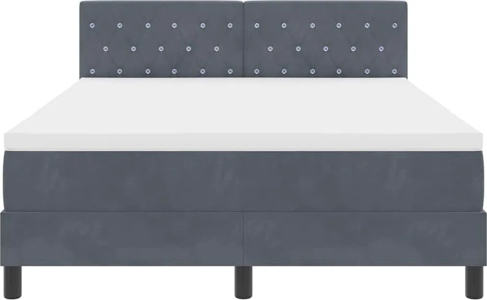 Postel s boxspringem s matrací Tmavě šedá 140 x 200 cm samet 3339111