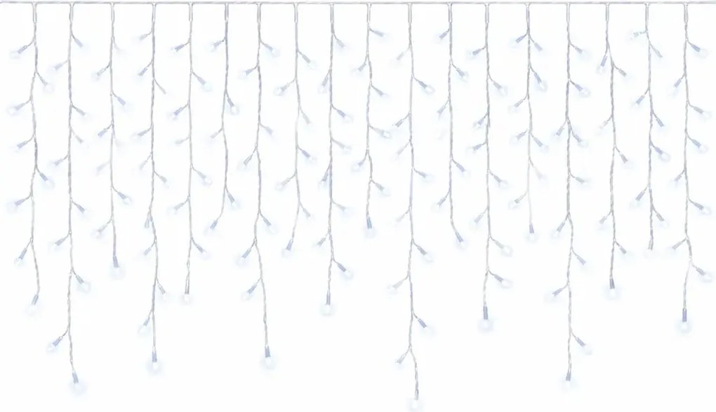 Easy Fix venkovní LED rampouchy, světelné, 300 × 90 cm, ledově bílá, 174 diod, bílý kabel, IP67, prodlužovací