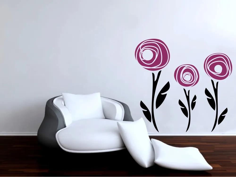 WALLVINIL Samolepky na zeď - Abstract rose Barva: Černá, Velikost: 60x22 cm