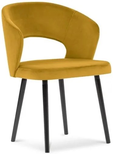 Žlutá jídelní židle se sametovým potahem Windsor & Co Sofas Elpis