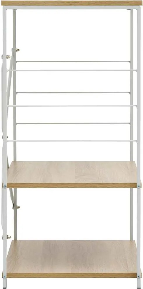 Skříňka na mikrovlnku bílá a dub 60 x 39,6 x 79,5 cm kompozit 288237