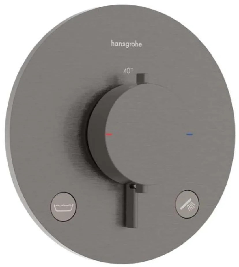 Hansgrohe Ecostat Comfort S - Termostatická baterie pod omítku, pro 2 spotřebiče, kartáčovaný černý chrom 33718340