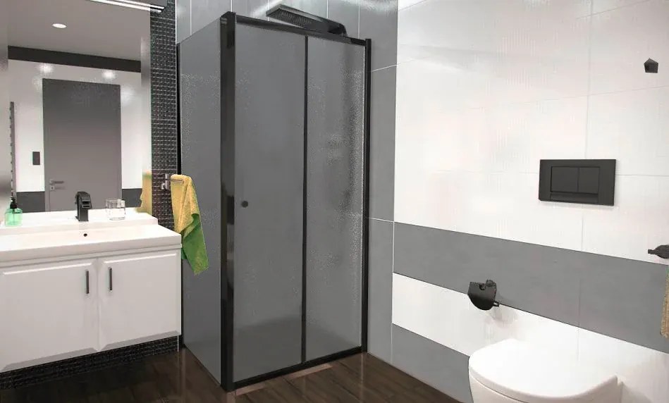 NICOL COMBI Black 100x90 grape Sprchový kout s posuvnými dveřmi