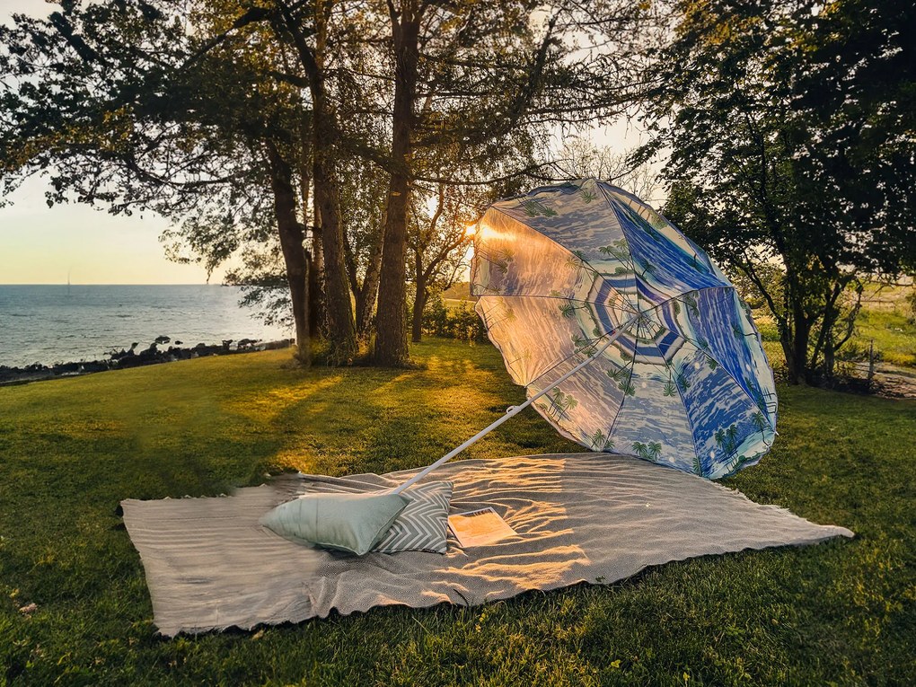 Modro-bílý slunečník SOLSTICE 180 cm