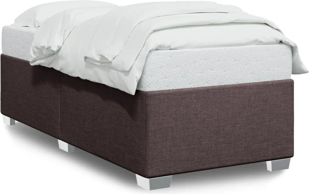Rám postele bez matrace tmavě hnědá 80 x 200 cm textil 3284432