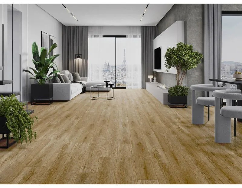Mexen Manhattan, vinylová podlaha 1240x182 mm SPC 6,5 mm, IXPE 1,5 mm, 4stranná V-drážka, dub, F1041-1240-182-505-4V1-01