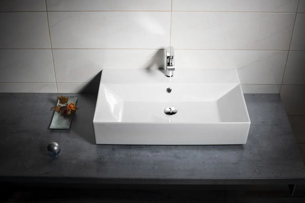 Aqualine, Keramické umyvadlo 70x42cm, na desku, 10SF50070