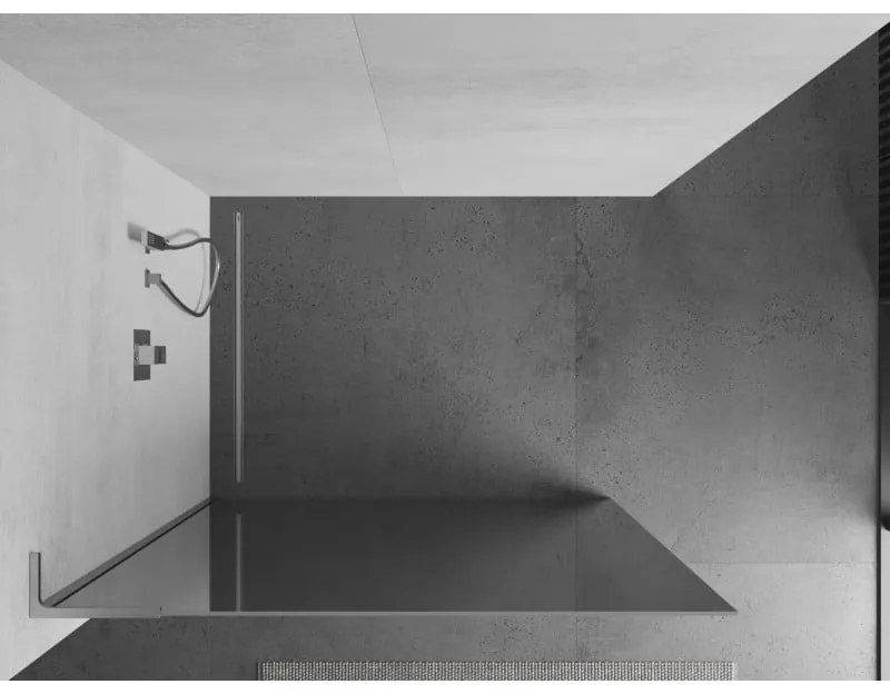 Mexen Kioto L, sprchová zástěna Walk-In 120 x 200 cm, 8mm sklo vzor zrcadlo, chromový profil, 800-120-103-01-50
