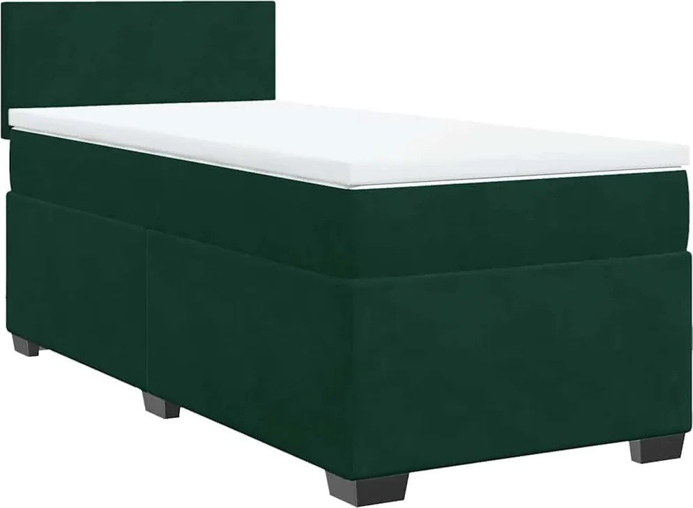 Box spring postel s matrací tmavě zelená 90x190 cm samet 3286183