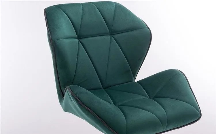 LuxuryForm DESIGN Otočná židle MILANO MAX VELUR na stříbrném talíři - zelená