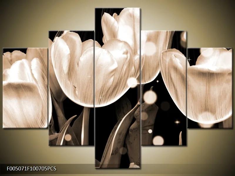 Tulipány v krémovém 100x70 cm