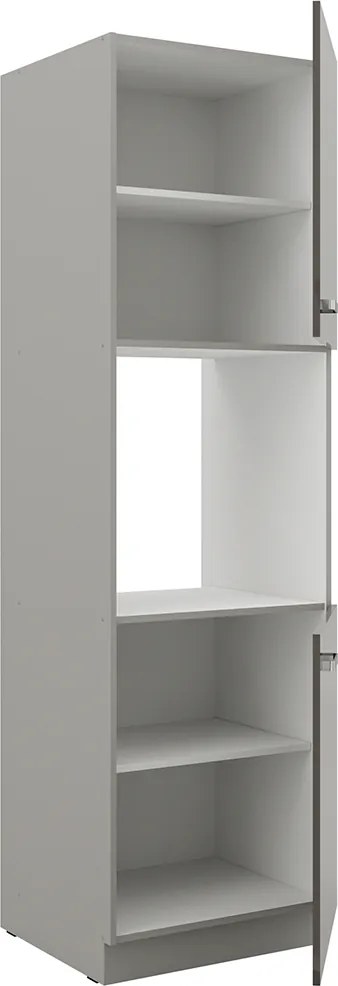 GREY gr | vysoká skříňka 60 DP-210 2F na vestavnou troubu | 60 cm | světle šedá/tmavě šedá lesk