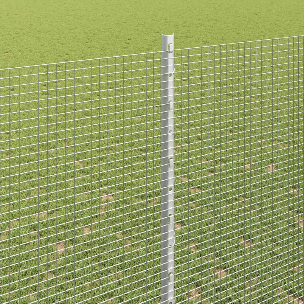 Svařovaná drátěná plotovina s tyčkami 10 x 1,5 m Stříbrná 3336337