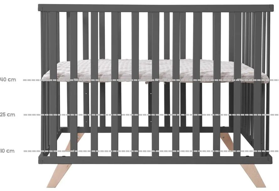 Tmavě šedá dětská ohrádka z bukového dřeva 75x100 cm Lil Planet – Roba