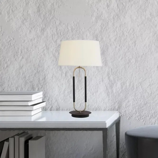 Searchlight EU41431SS Velká stolní lampa JAZZ satin & BÍLÉ SAMETOVÉ stínidlo