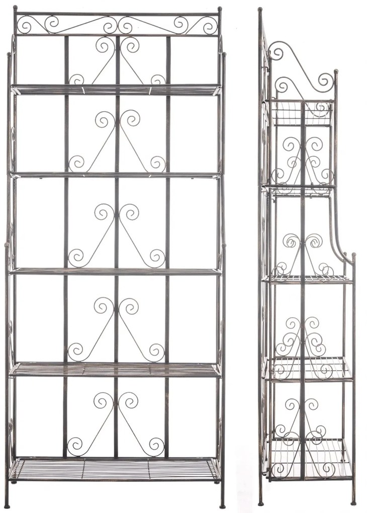 Kovová police regál Caria - Bronzová