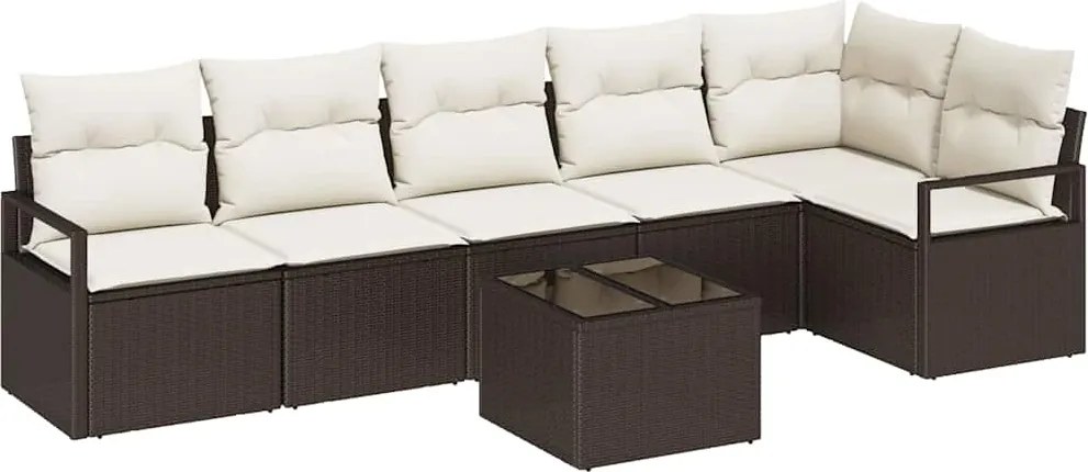 Set pohovek 7 ks Hnědá polyratan 3346408