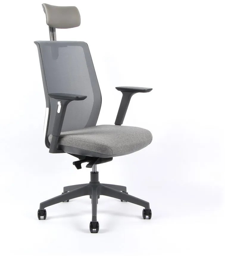 Office Pro Kancelářská židle PORTIA - s podhlavníkem a područkami, šedá