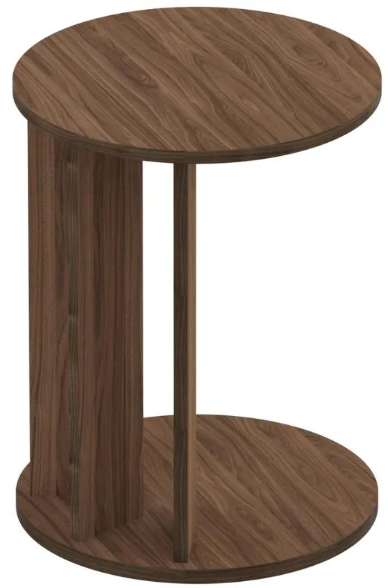 OnaDnes -20% Hnědý ořechový konferenční stolek TEMAHOME Nora 50 x 50 cm