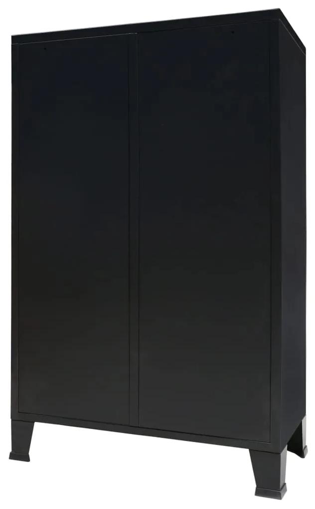 vidaXL Skříň kovová v industriálním stylu 67 x 35 x 107 cm černá